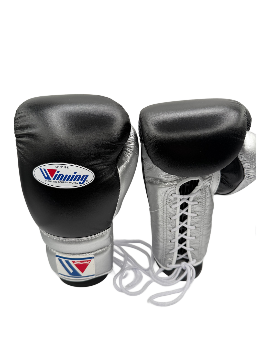 WINNING GLOVES CUSTOM LACE BLACK / GREY – FIGHT 2 FINISH