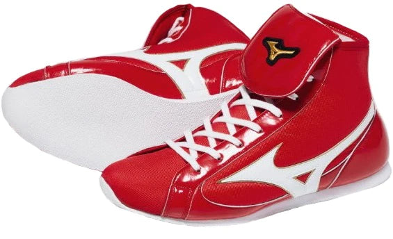 MIZUNO SHORT-CUT TYPE BOXING SHOES - RED · WHITE – FIGHT 2 FINISH