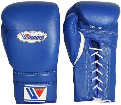 WINNING LACE-UP BOXING GLOVES - BLUE – FIGHT 2 FINISH